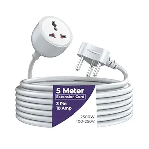 Embox Extension Board 5 Meter Long Wire Cord, 2500W Heavy Duty ...